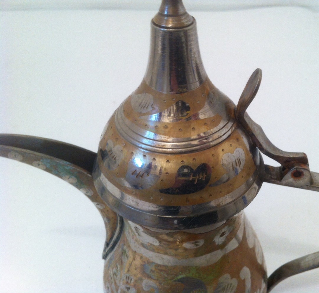 Vintage Metal and Brass Serving Pitcher, Server, 9 Inches Tall, Unique ...