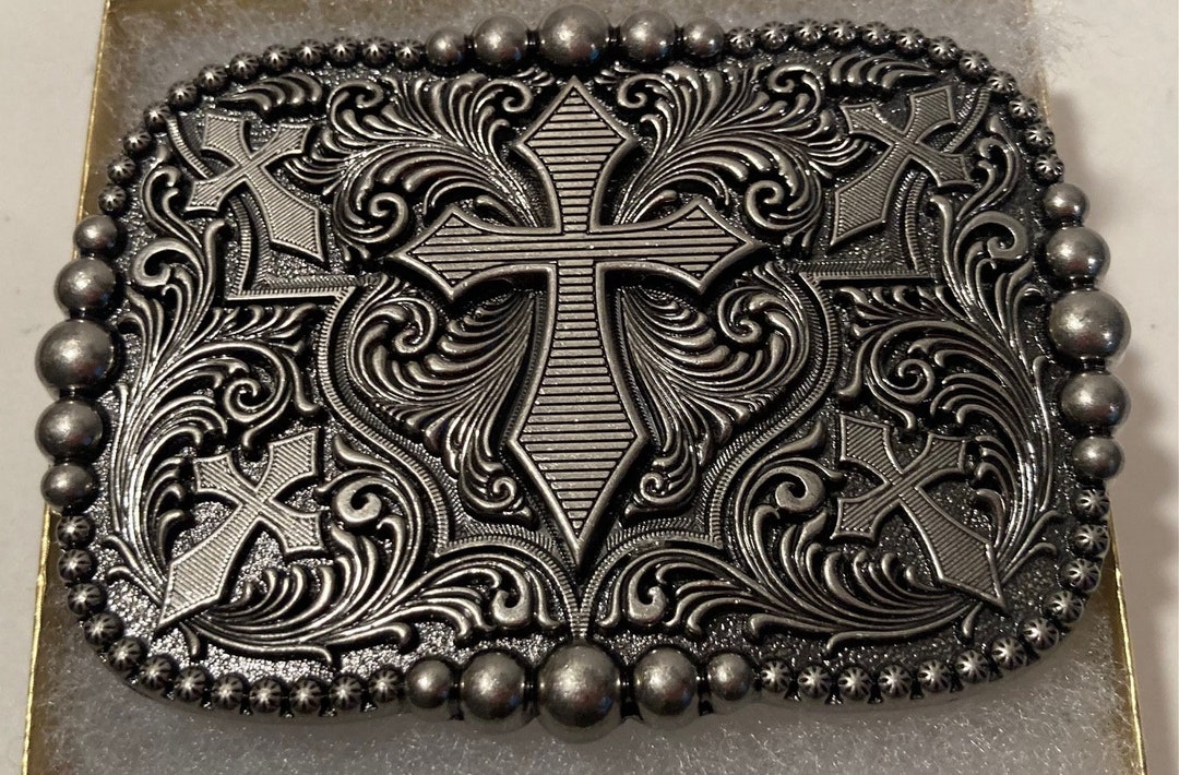 Vintage Metal Belt Buckle, Crucifix, Cross, Religious, Gothic, Church ...