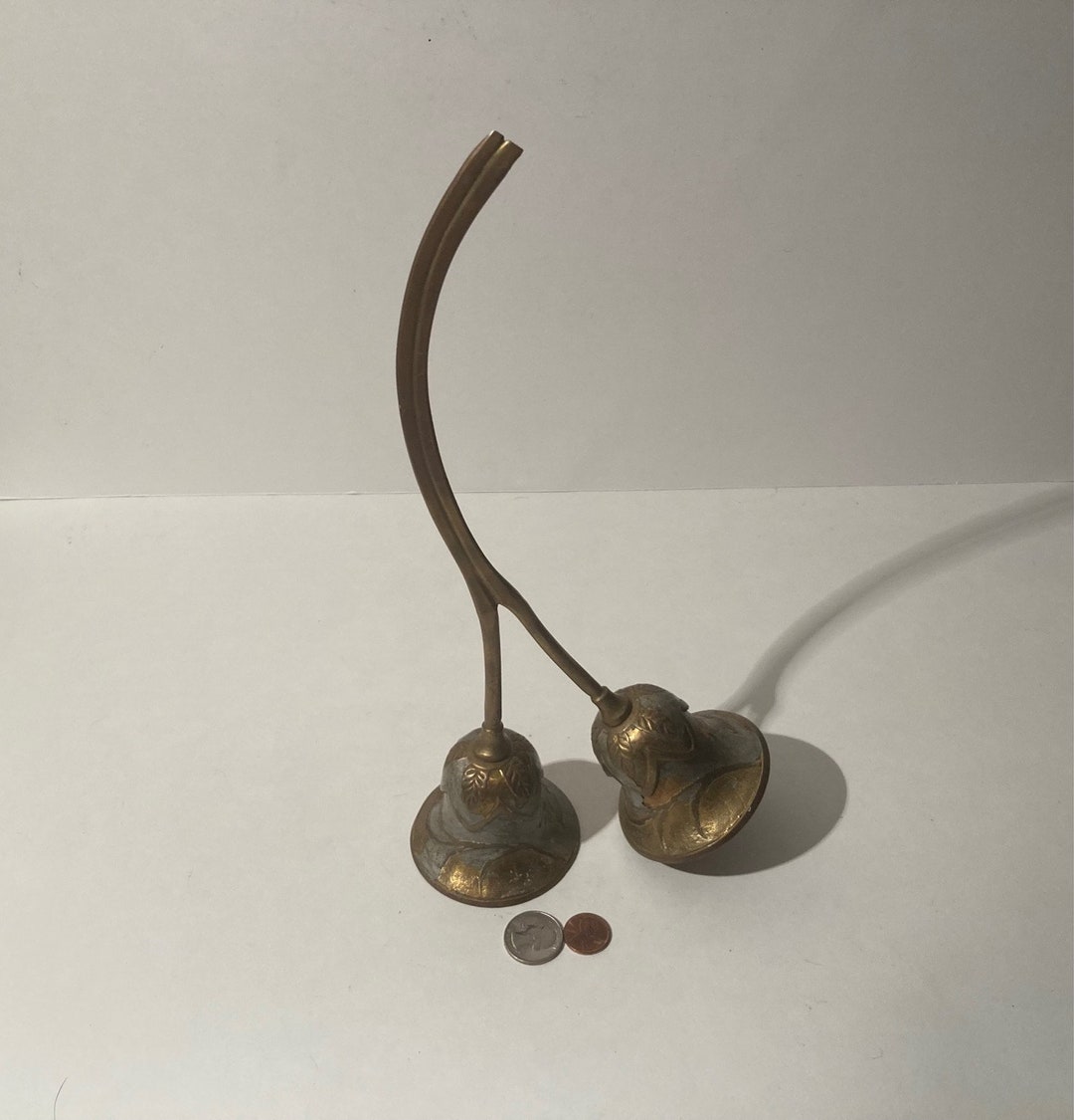 Vintage Metal Brass Bells, Heavy Duty, Quality, 12" Tall and Weighs 1 ...