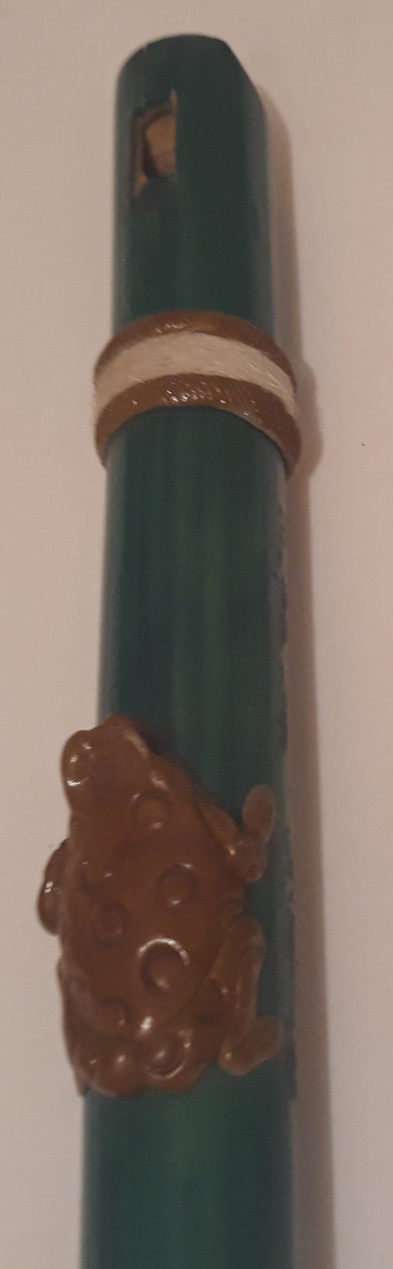 Vintage Wooden Green Flute Musical Instrument 14 1/2 | Etsy