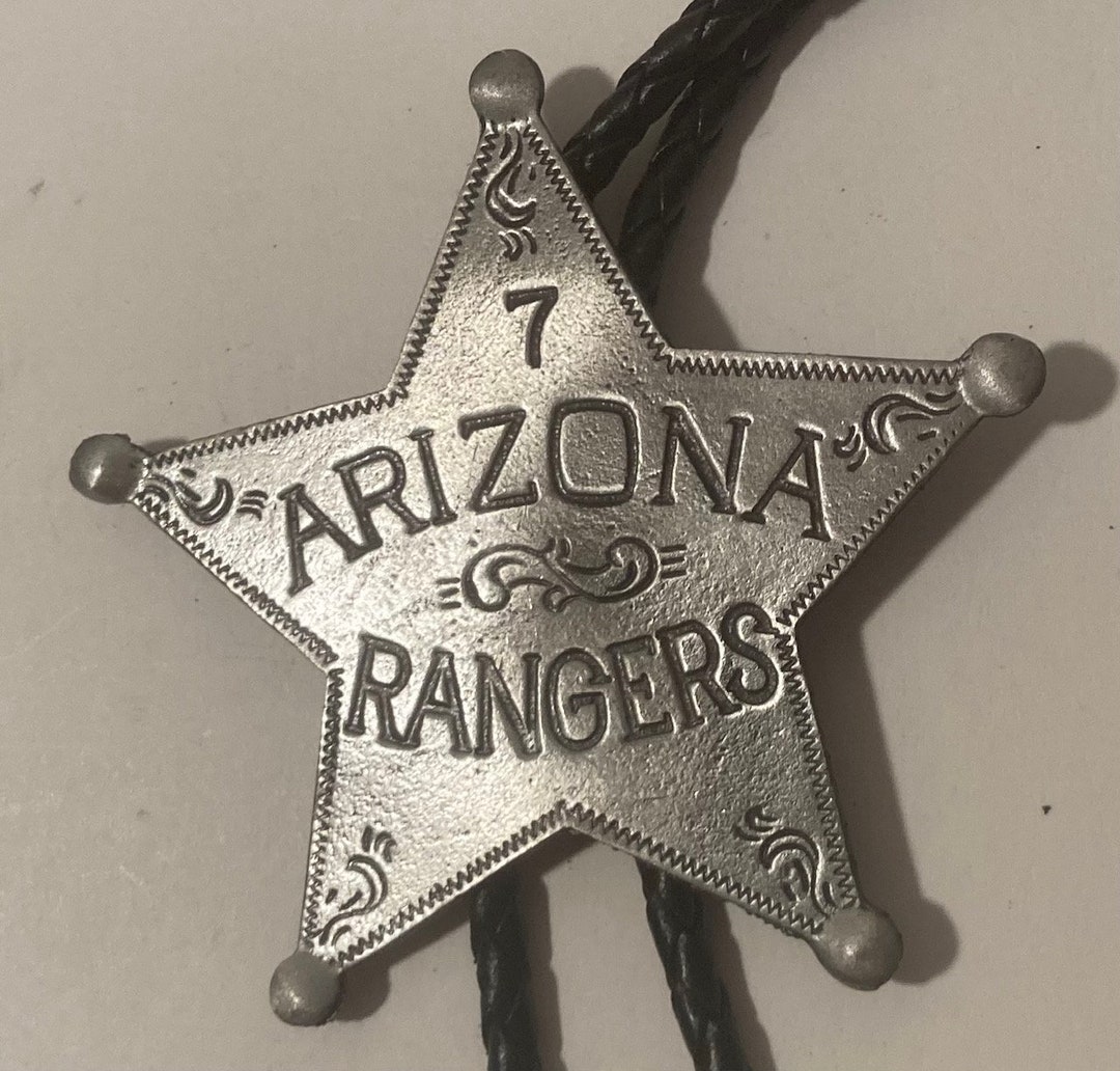 Vintage Metal Bolo Tie, Arizona Rangers, Nice Western Design, 3" X 3 ...