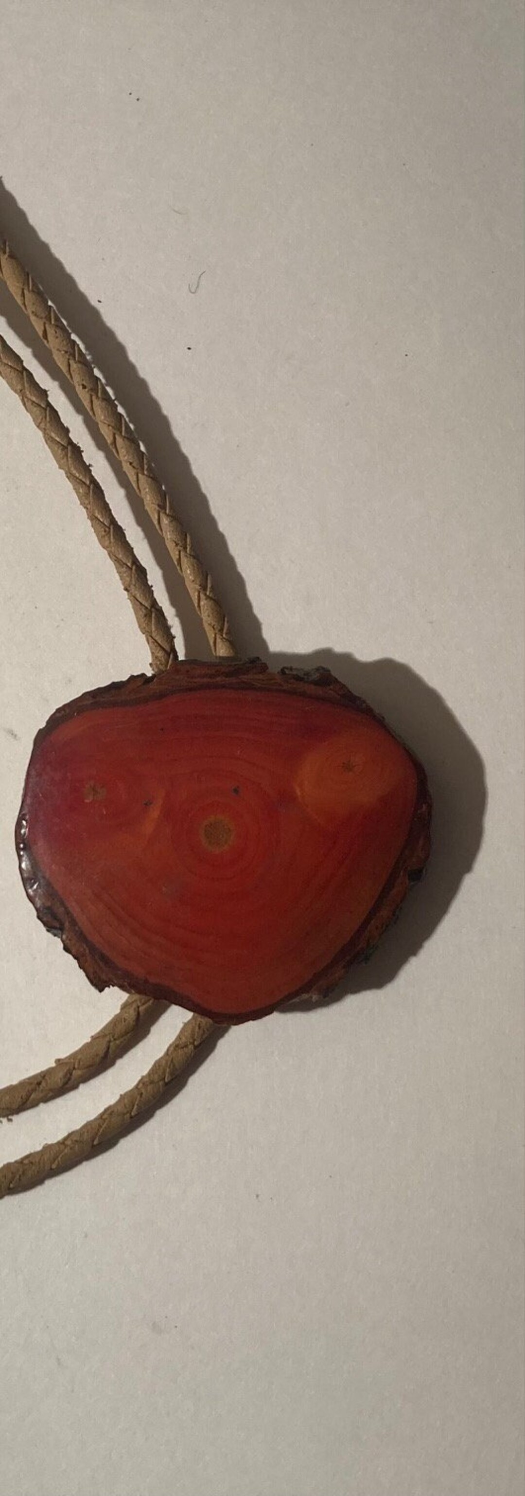 Vintage Metal Bolo Tie, Nice Wooden Tree Cut Design, Lacquered, Nice ...