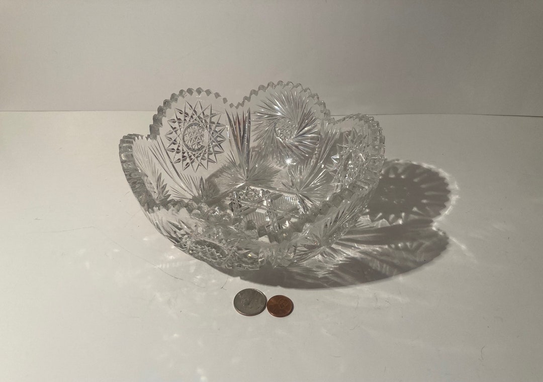 Vintage Crystal Bowl Dish, Heavy Duty, Quality, 8" X 4", Weighs 3 1/2 ...