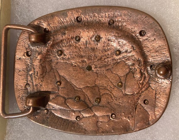 Vintage Metal Belt Buckle, Copper and Brass, Sparkly … - Gem