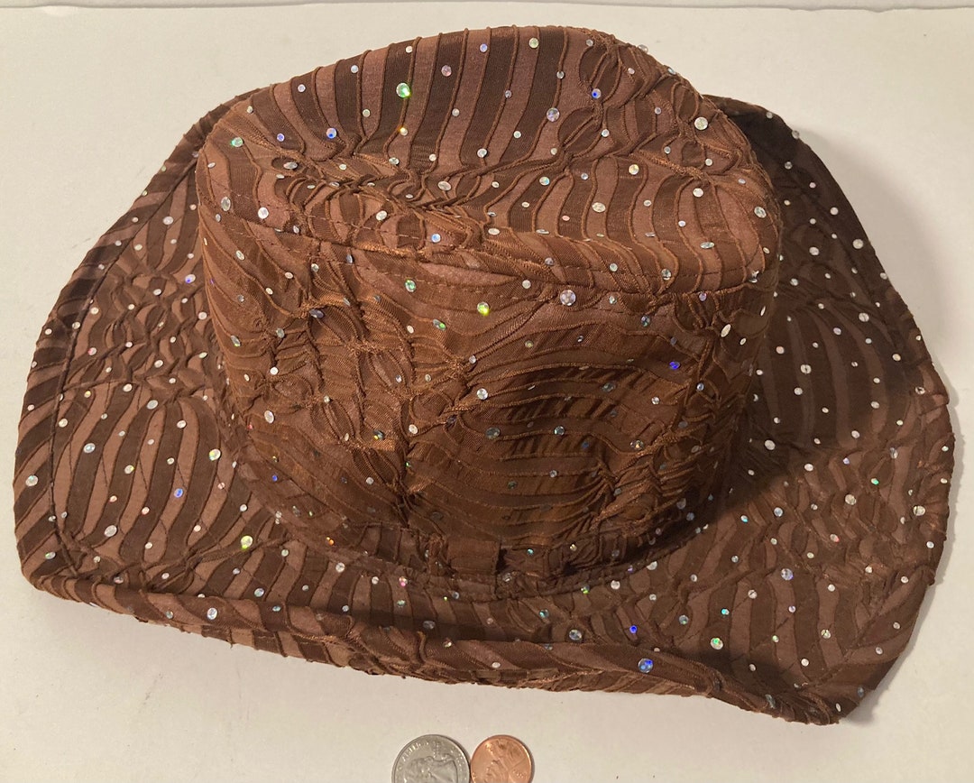 Vintage Hat, Brown With Nice Stones, Self Conforming, Size One Size ...
