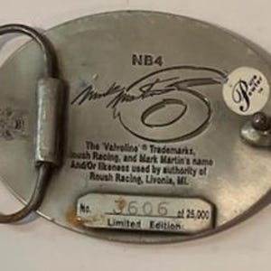 Vintage Metal Belt Buckle, Mark Martin NASCAR, Quality, Made in USA ...