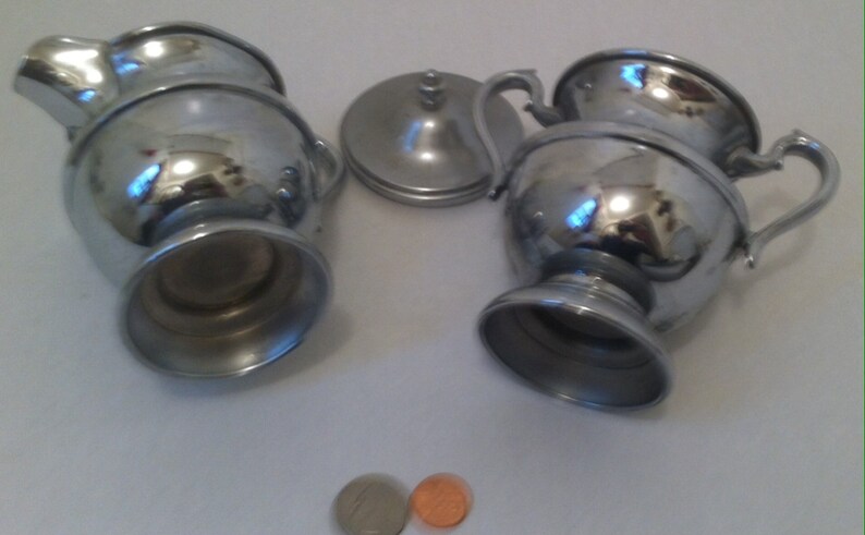 Vintage Set of Metal Silver Serving Containers Pitcher - Etsy