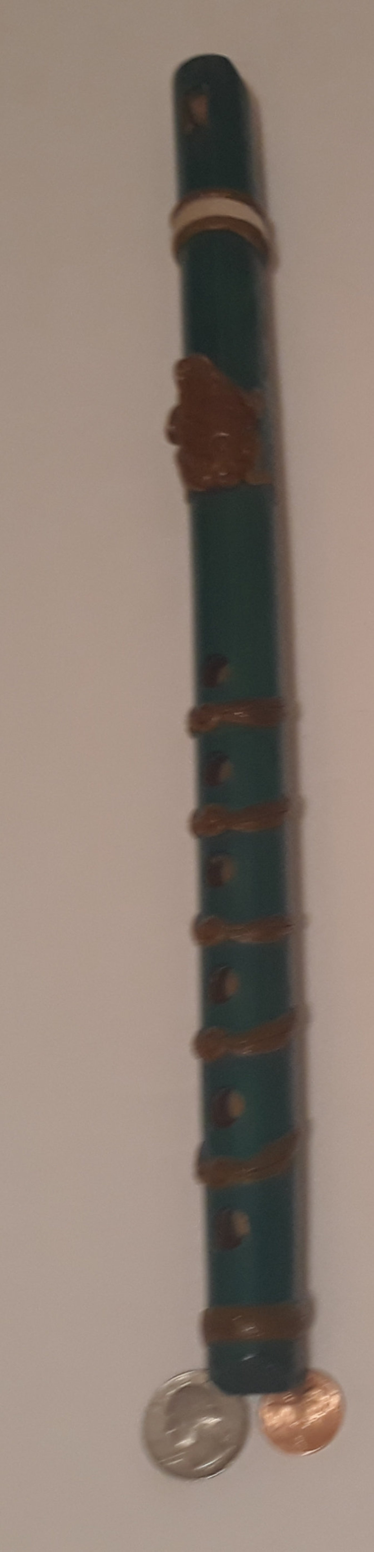Vintage Wooden Green Flute Musical Instrument 14 1/2 | Etsy