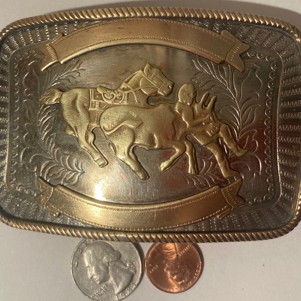 Steer Wrestling Belt Buckles - Etsy