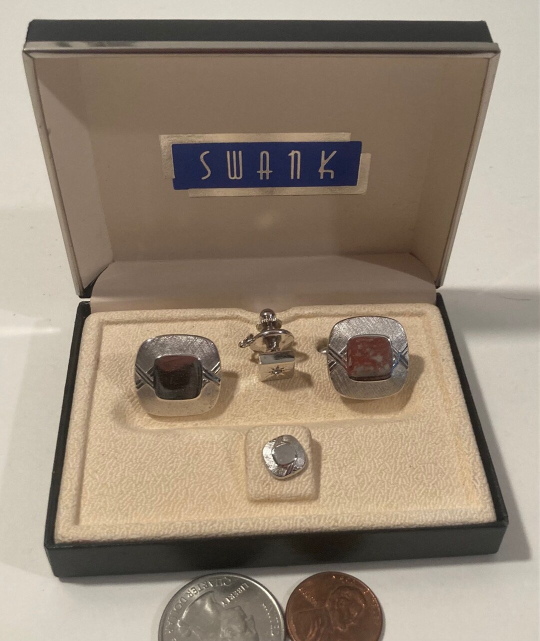 Vintage Swank Cuff Links and Tie Clips, Suit, Dress, Office ...