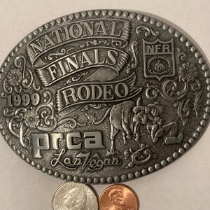 Vintage 1999 Metal Belt Buckle National Finals Rodeo PRCA - Etsy