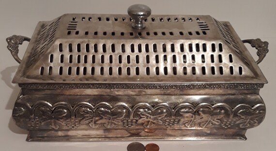 Vintage Metal Silver Storage Box Container Large Size | Etsy
