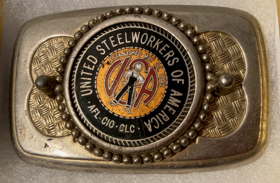 Vintage Metal Belt Buckle, United Steelworkers of America, AFL CIO ...