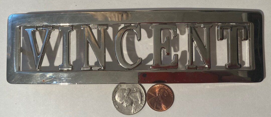 Vintage Metal Belt Buckle Chrome Vincent Name Motorcycle - Etsy