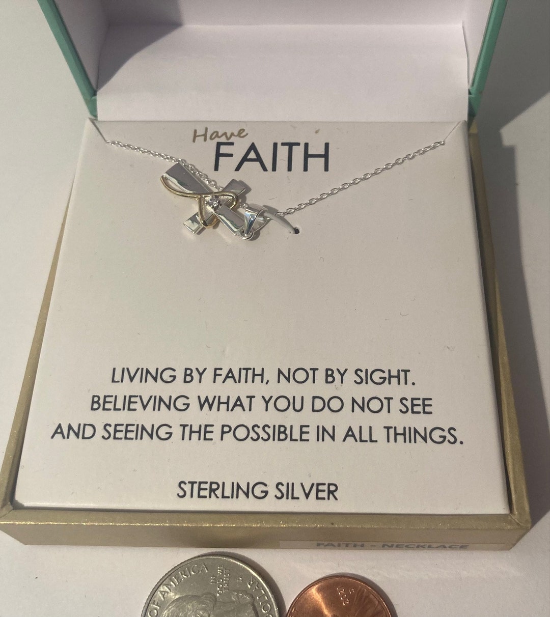 Vintage Sterling Silver Footnotes Faith Cross, Crucifix, Religious ...