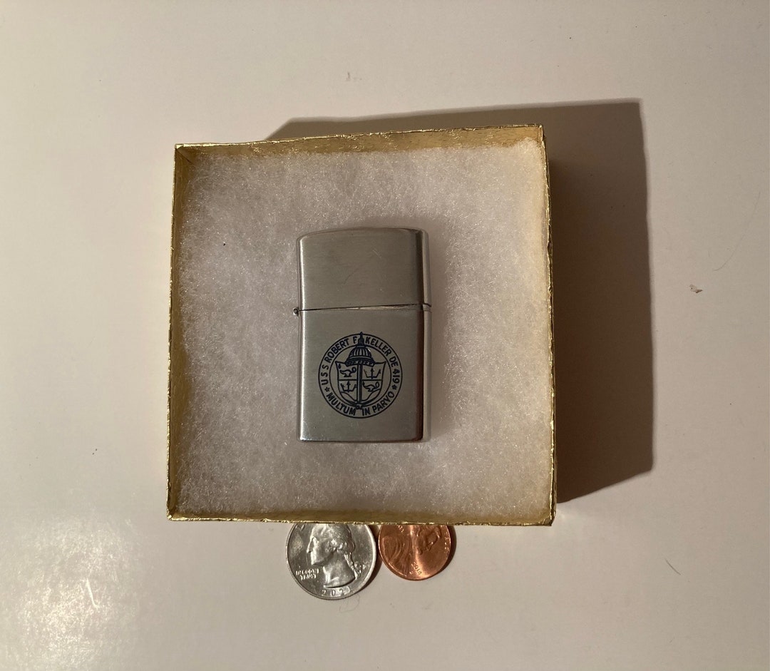 Vintage Metal Lighter, U.S.S. Robert F. Keller DE-419. Destroyer Ship ...
