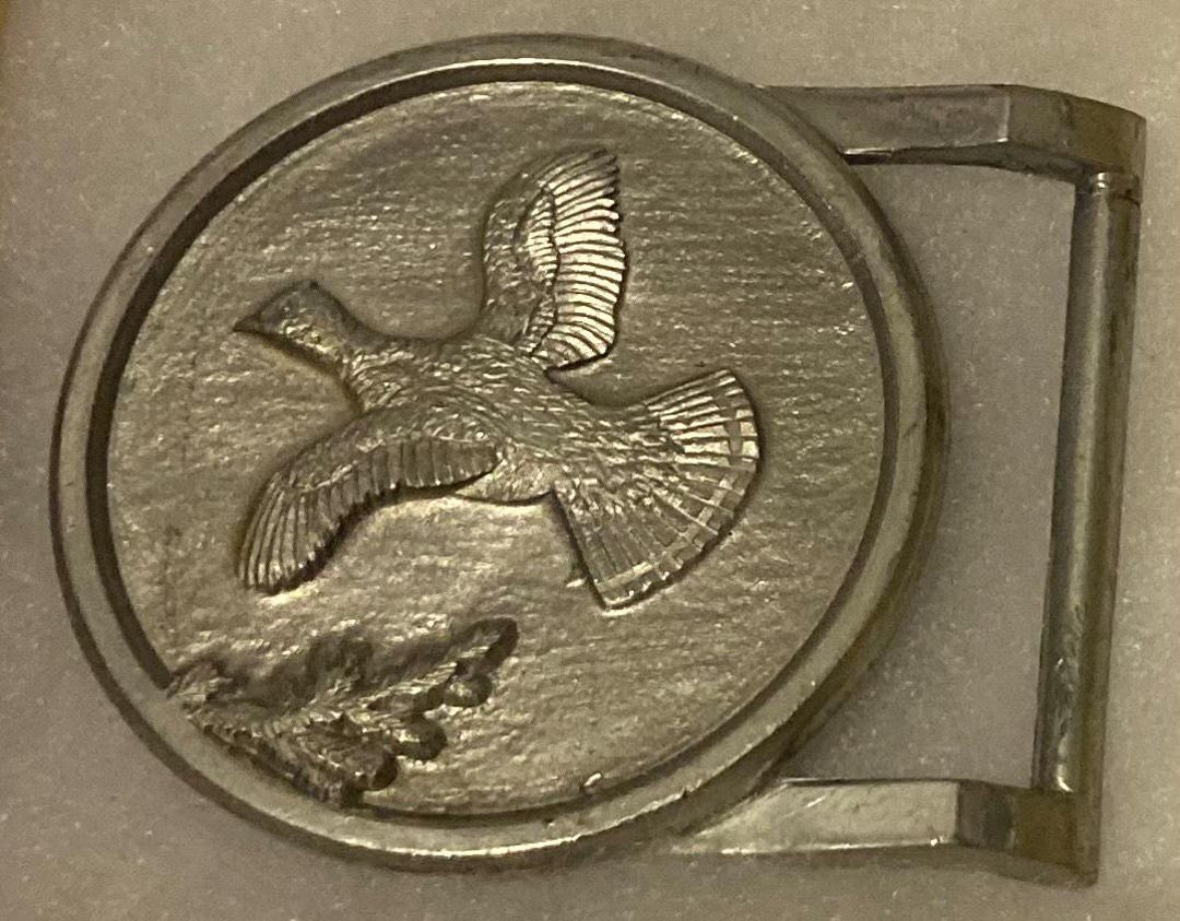 Vintage 1976 Metal Belt Buckle, Duck, Bird, Pheasant, Design Carved by ...