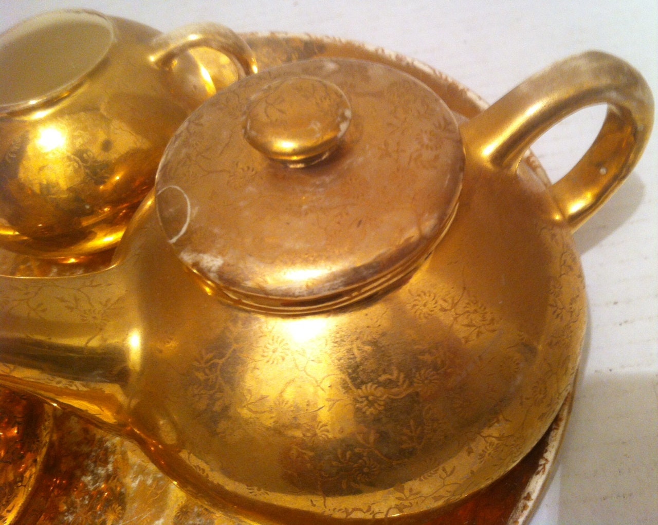 Vintage Gold Colored Tea Set 22 Karat Gold Table Decor Home | Etsy
