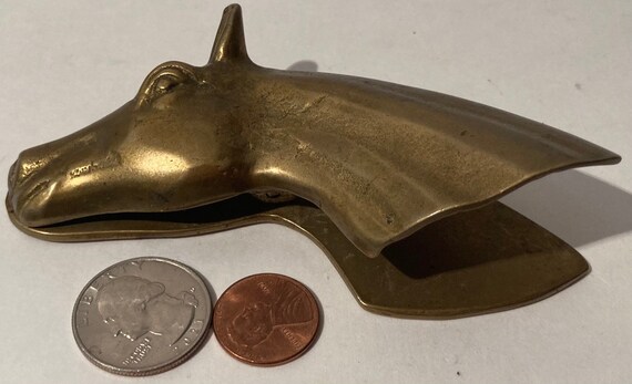Vintage Metal Solid Brass Horse, Clip, Quality, Heavy… - Gem