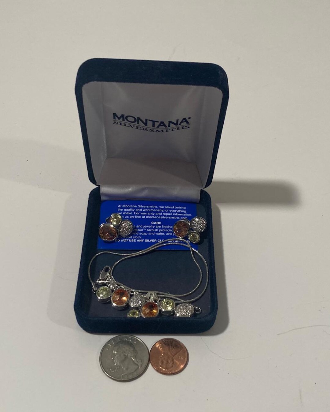 Vintage Metal Montana Silversmiths Silver and Colorful Sparkly Stones ...