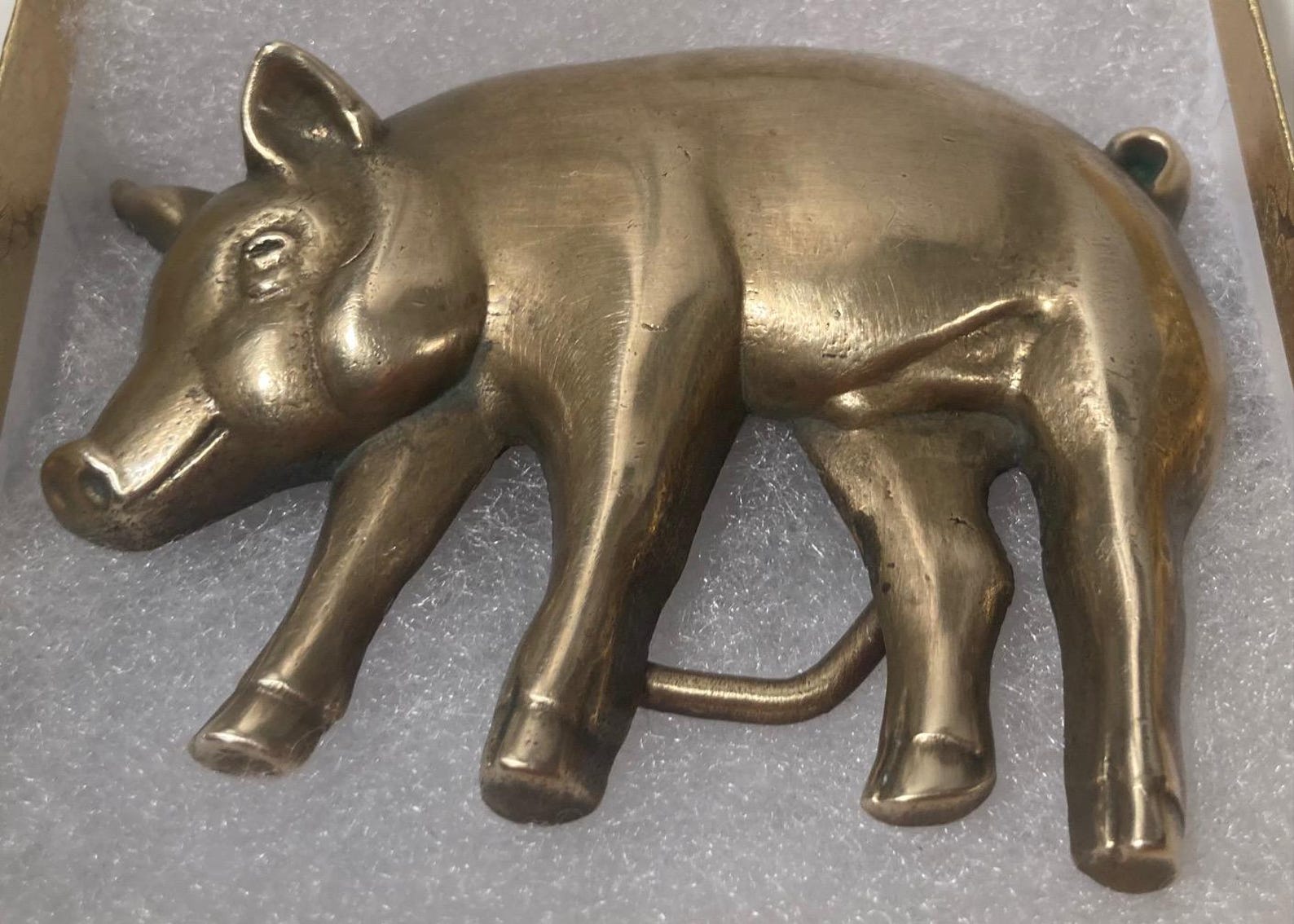 Vintage Metal Belt Buckle, Nice Brass Pig, Sow, Piggy, Bacon, Ham, Nice ...
