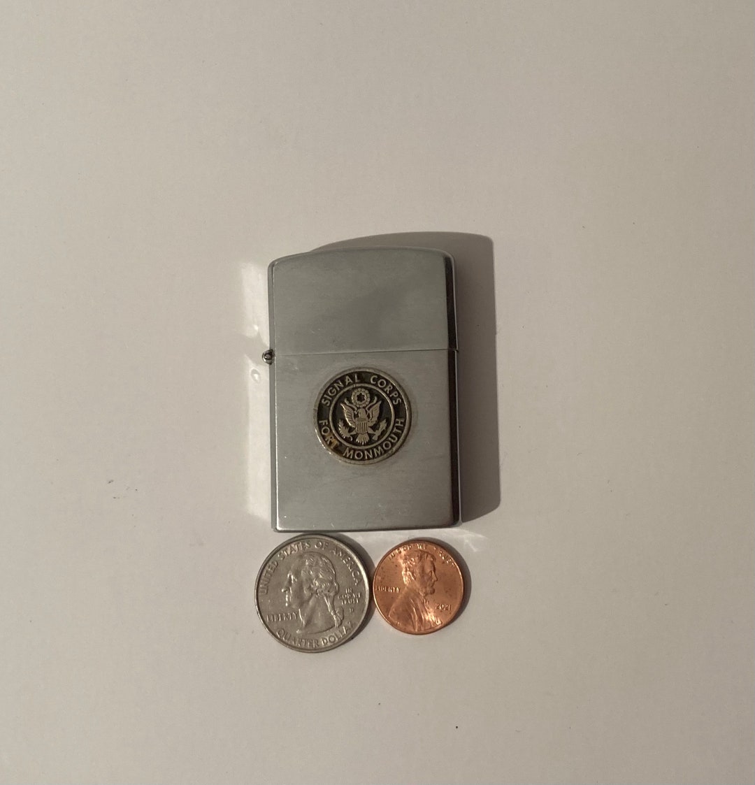 Vintage Metal Lighter, Signal Corps Fort Monmouth, Crest-craft, Made in ...