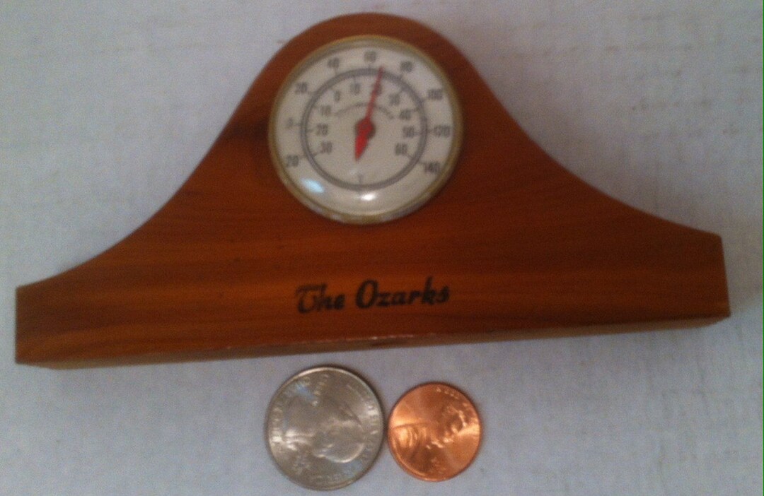 Vintage Wooden Barometer, the Ozarks, Wood, Weather Forecaster, 5 X 2 1 ...