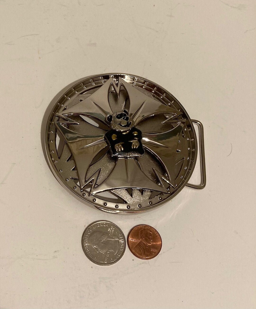 Vintage Metal Belt Buckle, Spinning, Spinner, Spins, Bear, Moves, Low ...