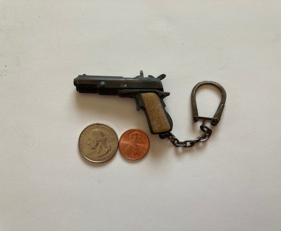 Vintage Metal Miniature Replica Black and Brown Pistol, 2 1/2" Long ...
