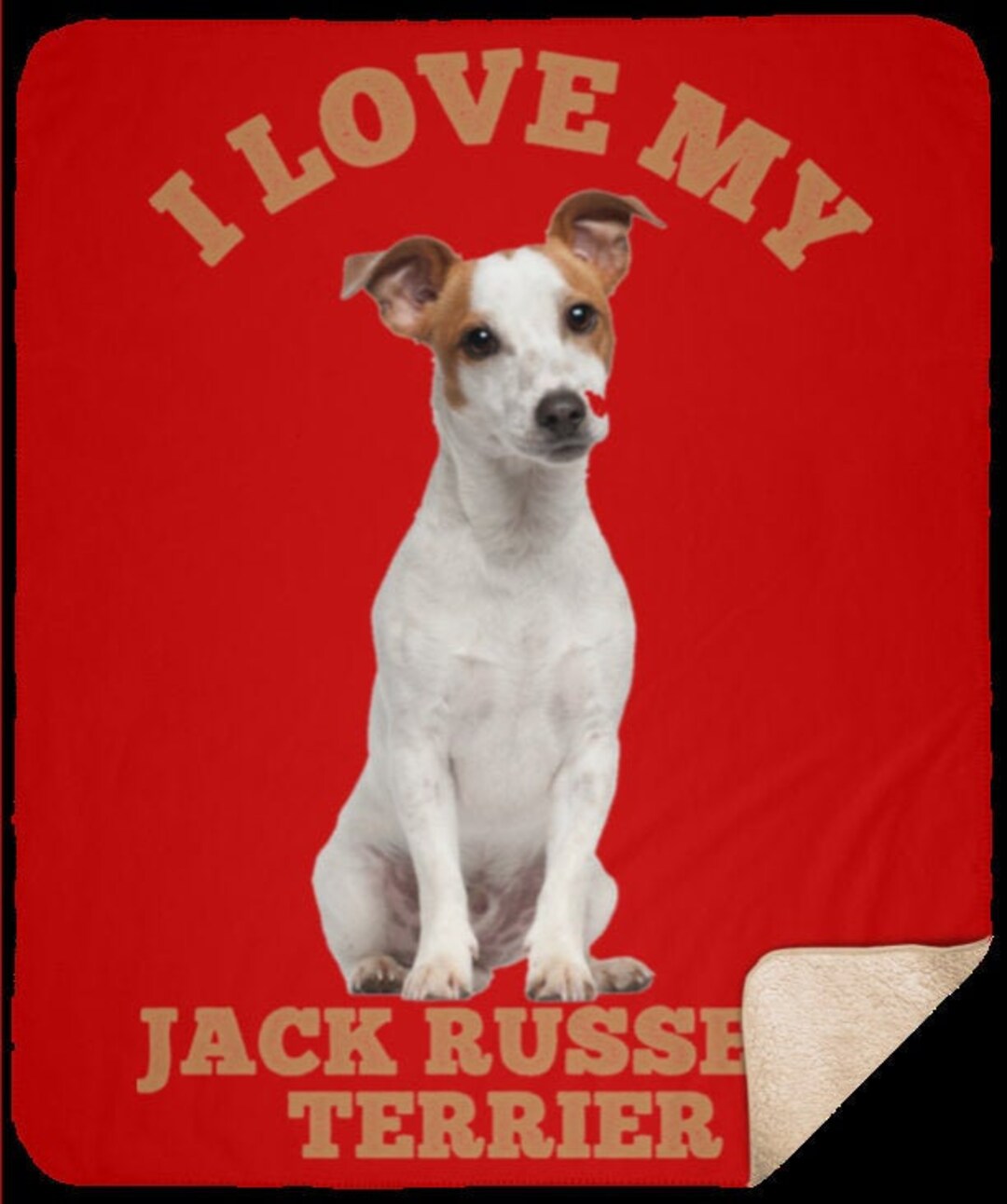 I Love My Jack Russell Terrier Sherpa Blanket - 50x60, Silky Faux ...