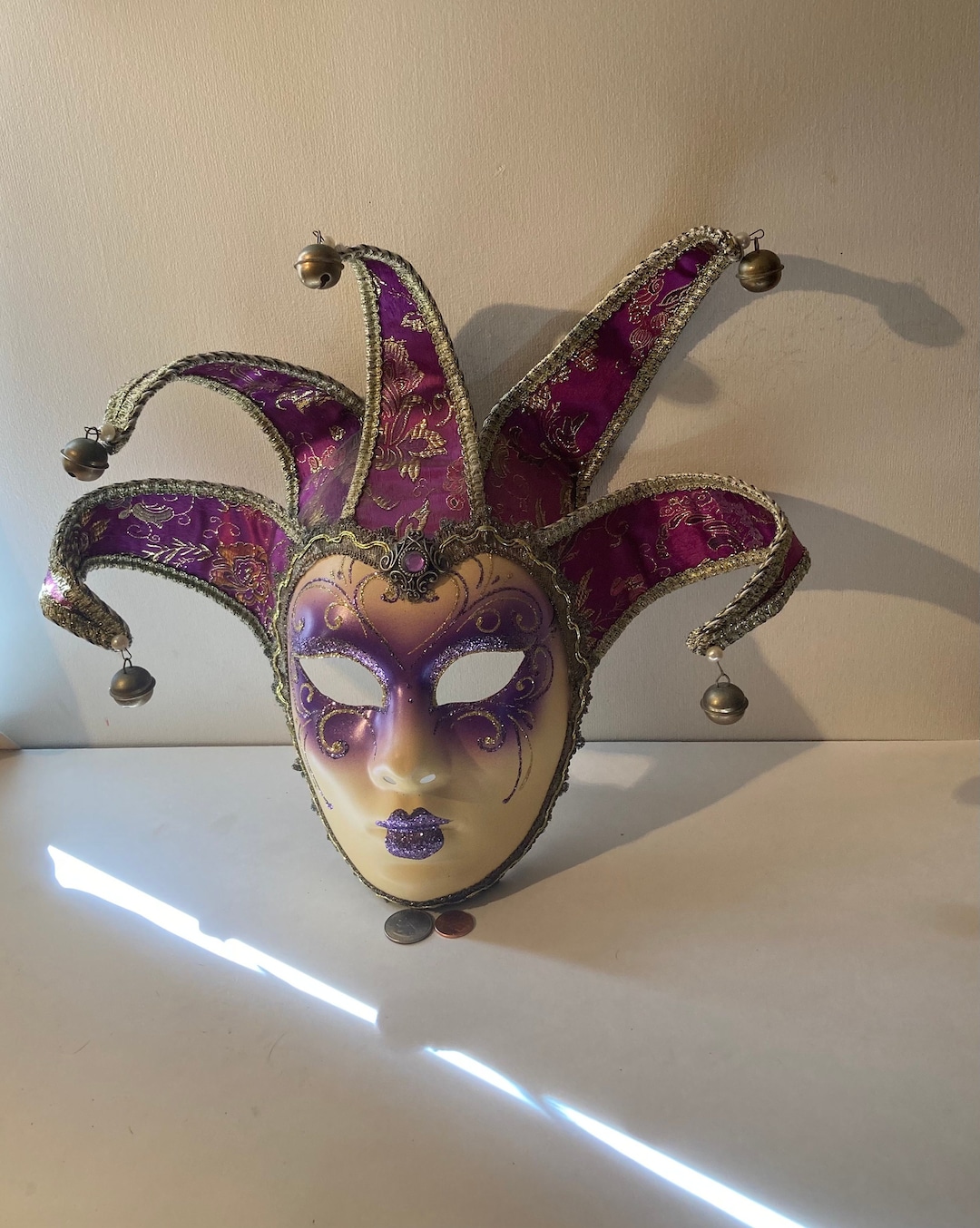 Vintage Venetian Jester Face Mask, Jolly Mask, Joker, Made in Italy ...