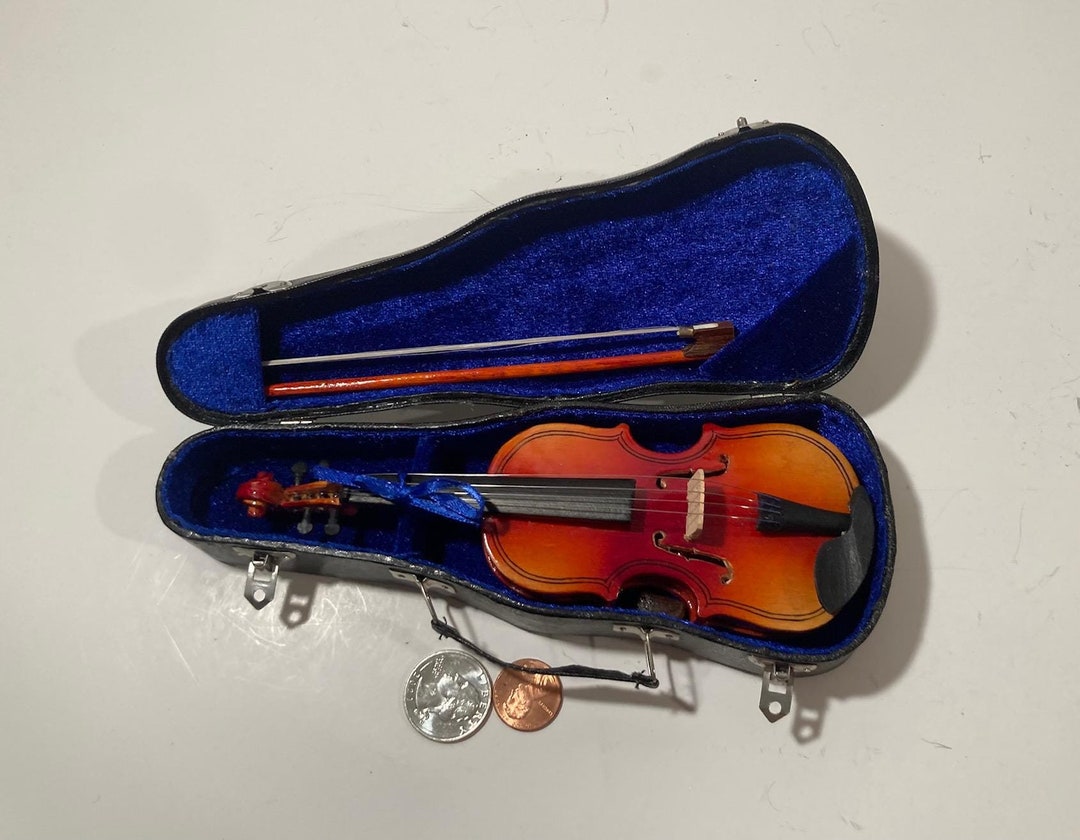 Vintage Musical Instrument, Miniature Violin, 8" Long, in Hard Case ...