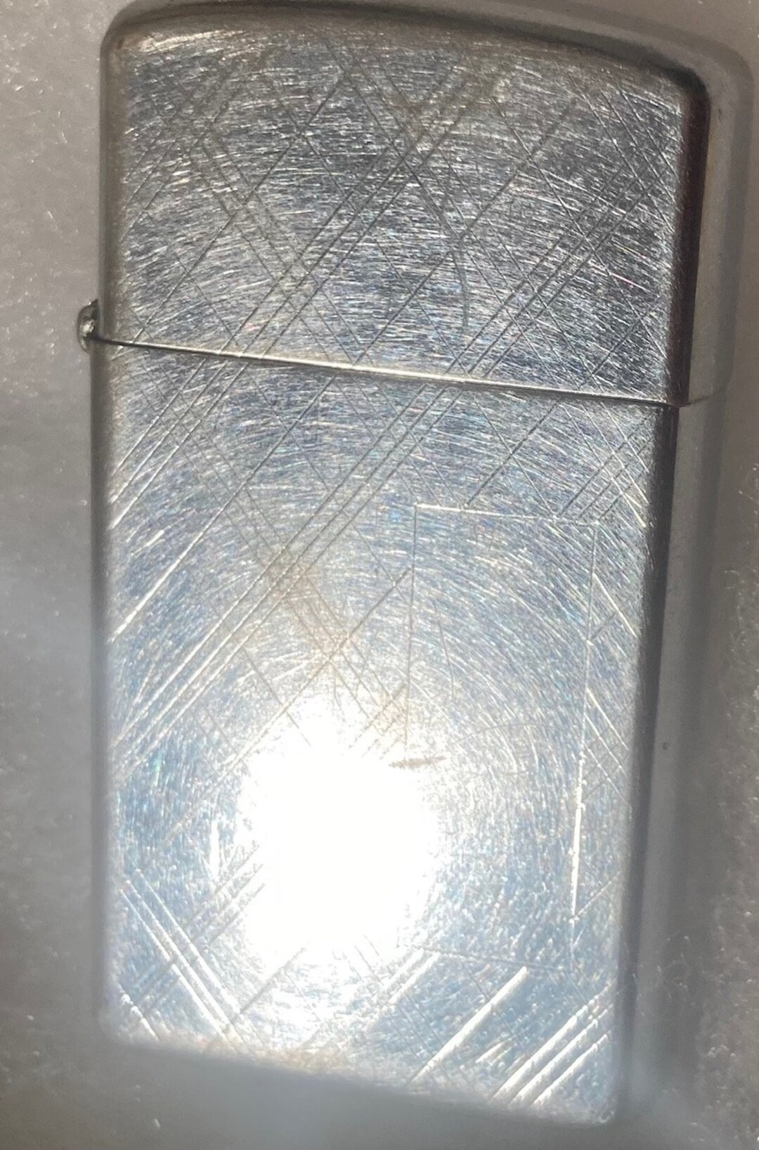Vintage Metal Zippo Lighter, Slim, Etched, Made in USA, Cigarettes ...