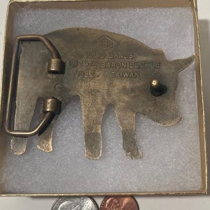 Vintage Metal Belt Buckle, Nice Brass Pig, Sow, Piggy, Bacon, Ham, Nice ...