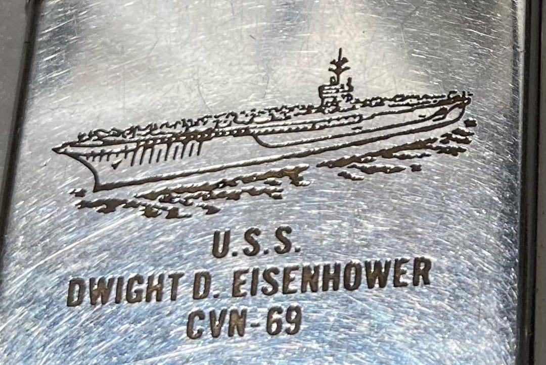 Vintage Metal Zippo, USS Dwight D. Eisenhower, CVN-69, Aircraft Carrier ...