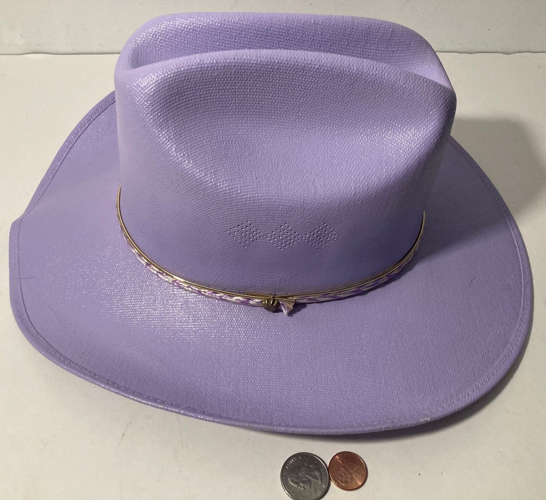 Vintage Cowboy Hat, Purple With Nice Band, Self Conforming, Size 6 5/8 ...