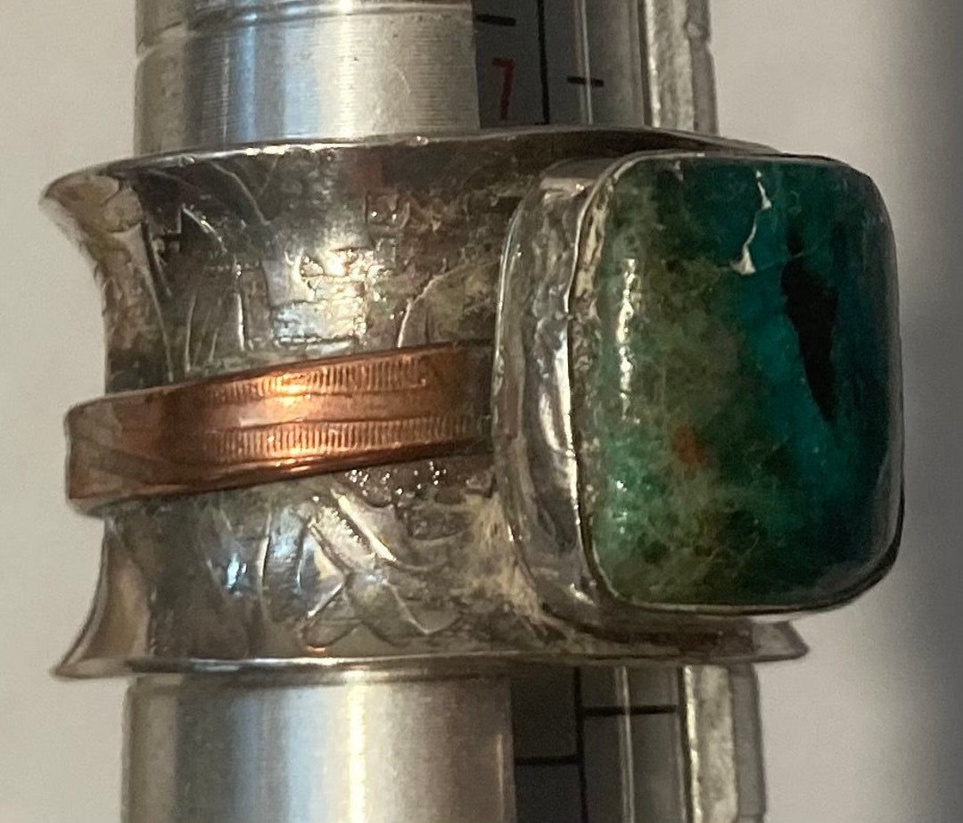 Vintage Sterling Silver Ring, Nice Silver, Copper and Turquoise Stone ...