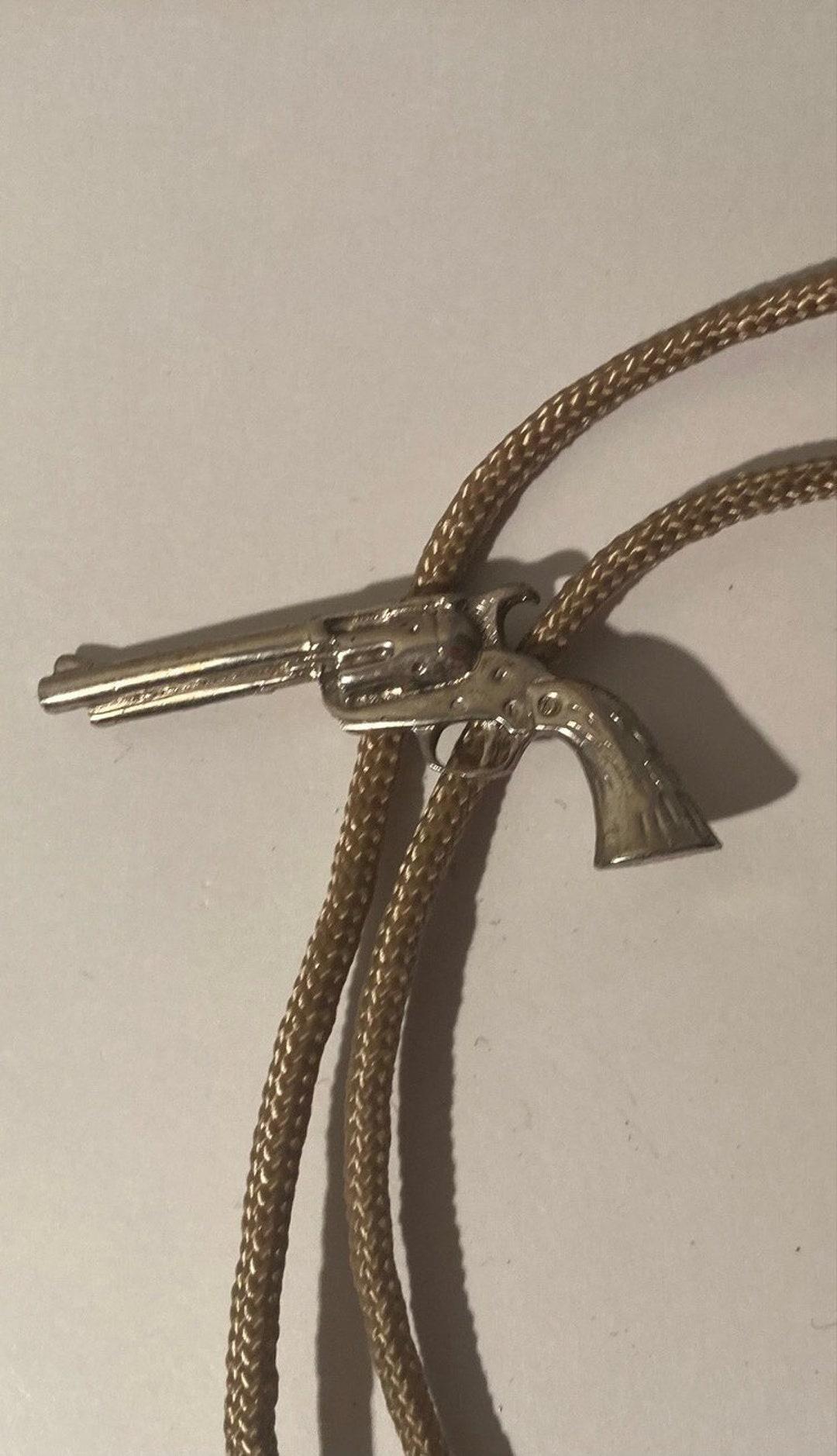 Vintage Metal Bolo Tie, Silver Gun, Nice Western Design, 2 3/4 X 1 ...