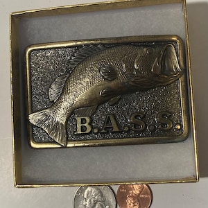 Vintage Metal Belt Buckle, Brass, Bass, Fishing, Fish, Nature, Wildlife ...