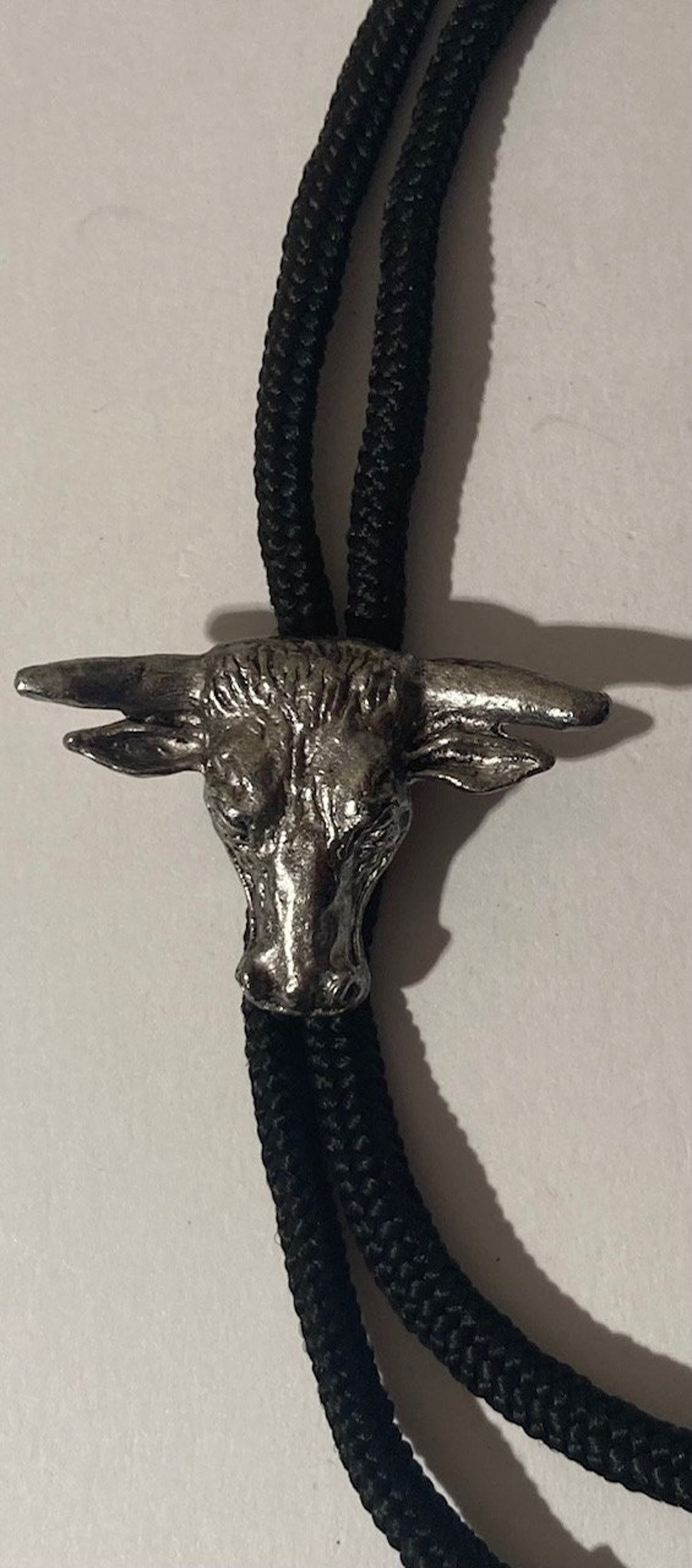 Vintage Metal Bolo Tie, and A Pin, Brooch, Bull, Cattle, Steer Cow ...