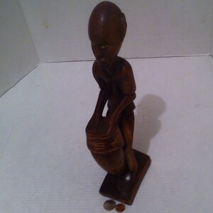 Vintage Wooden Statue, Hand Carved Art, Home Decor, Table Display ...