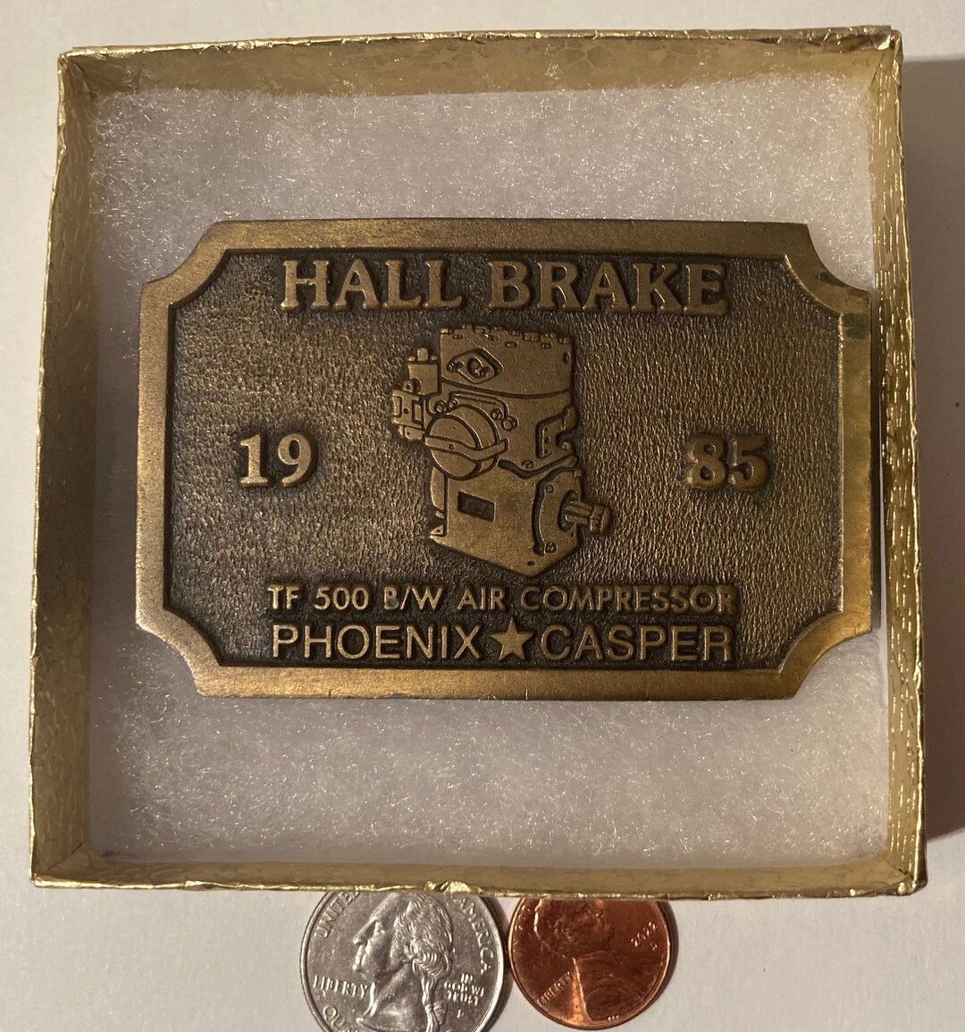 Vintage Metal Belt Buckle, Brass, Hall Brake, Phoenix, Casper, Nice ...