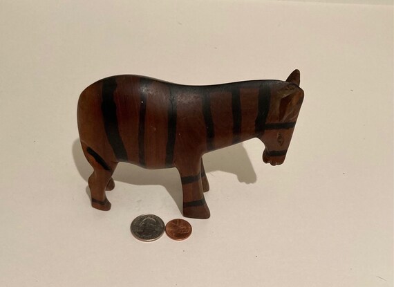 Vintage Wooden Hand Crafted Burrow Jackass Zebra Carved | Etsy