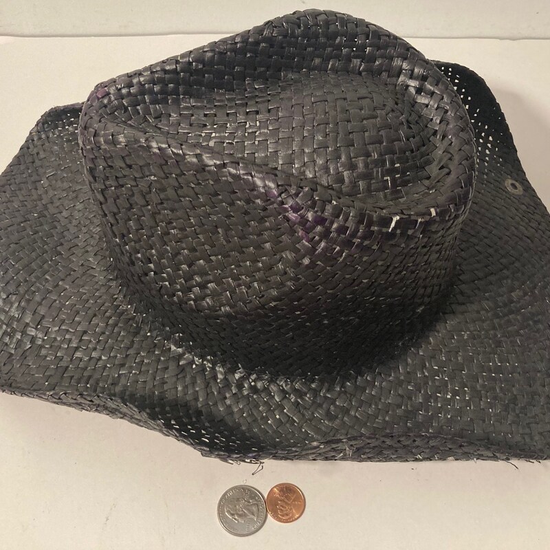 Black Straw Cowboy Hat - Etsy