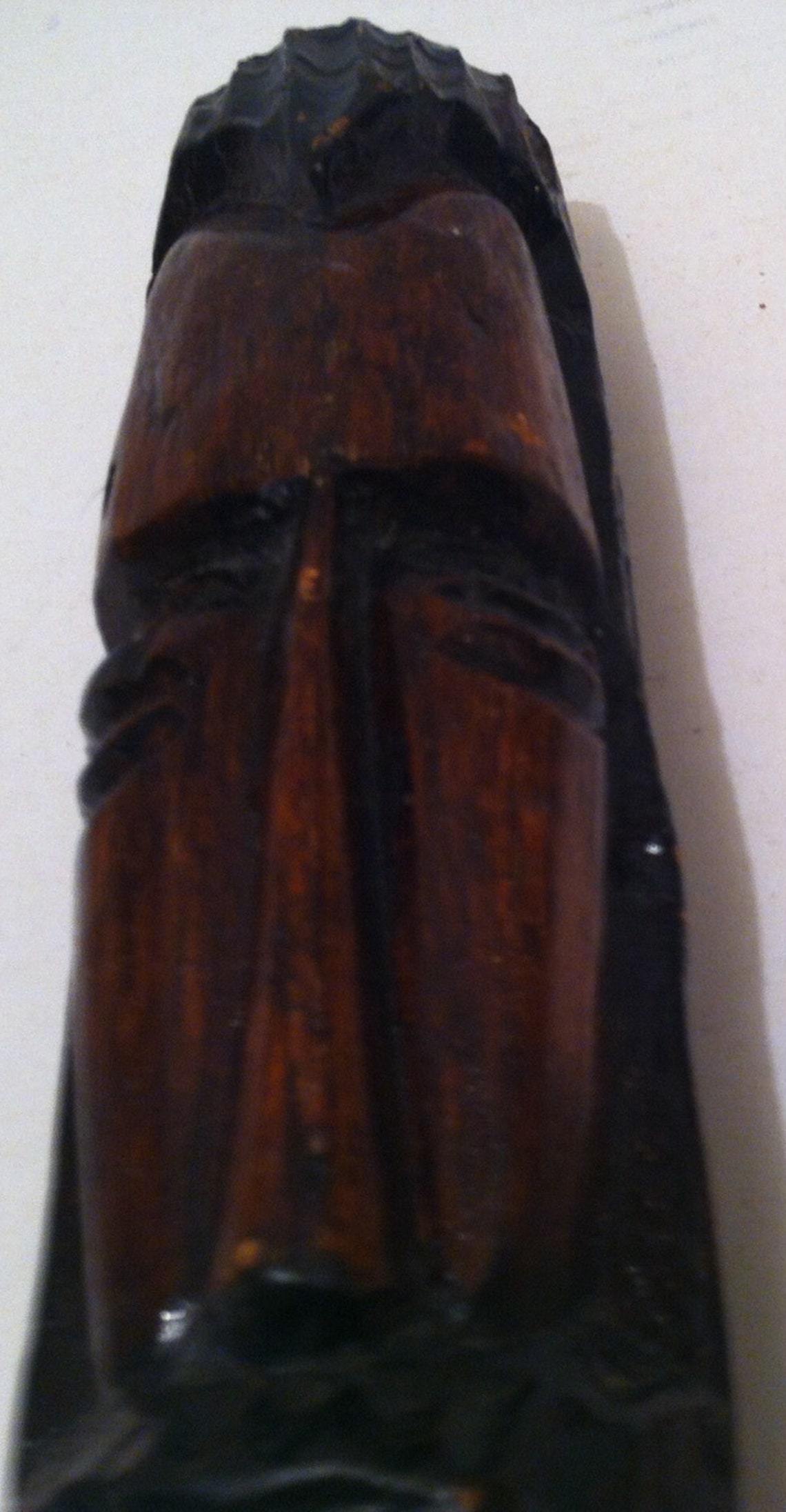Vintage Wooden Man Face Statue Bearded Man Wood Hand Carved | Etsy