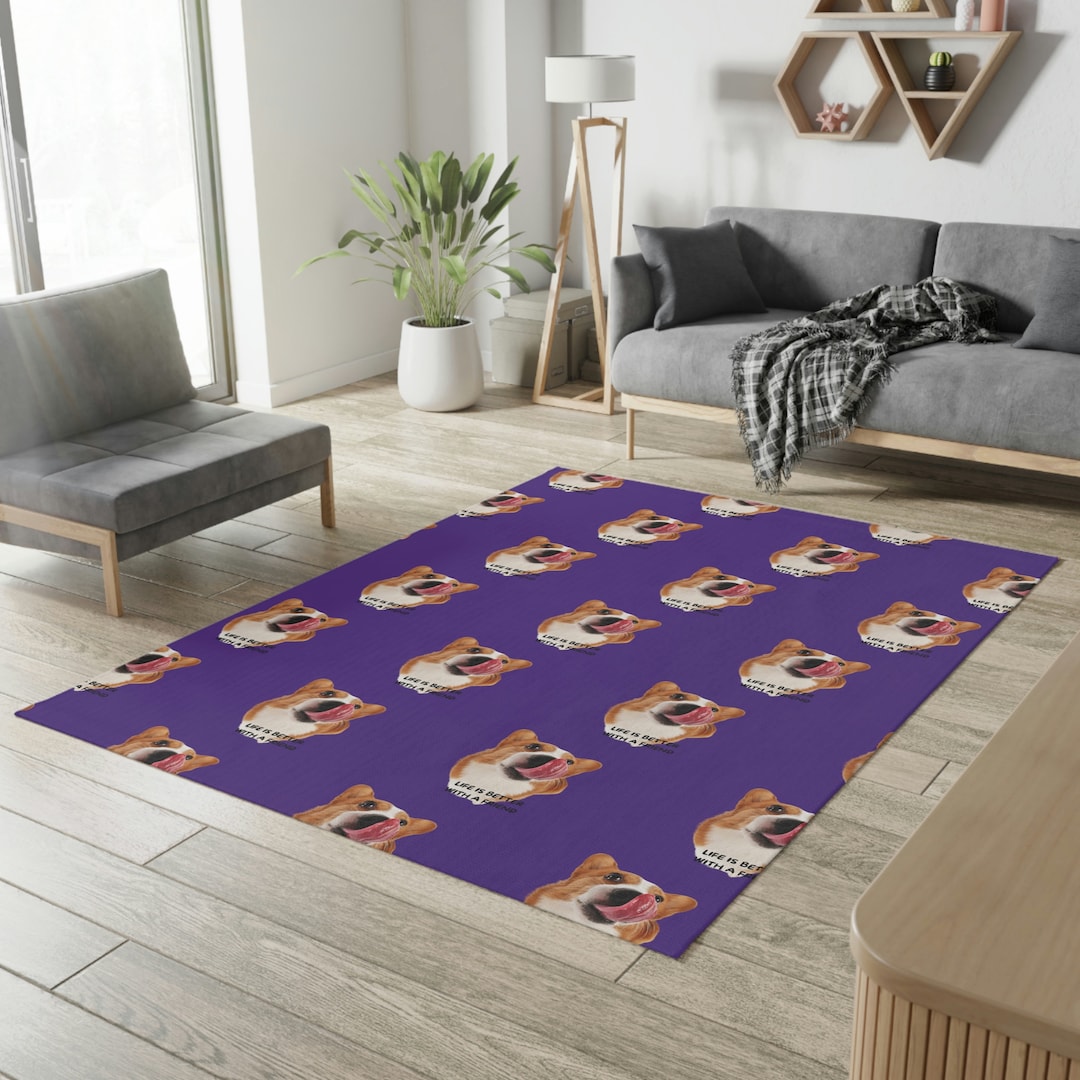 I Love My Shiba Dog POD Dobby Rug - Etsy