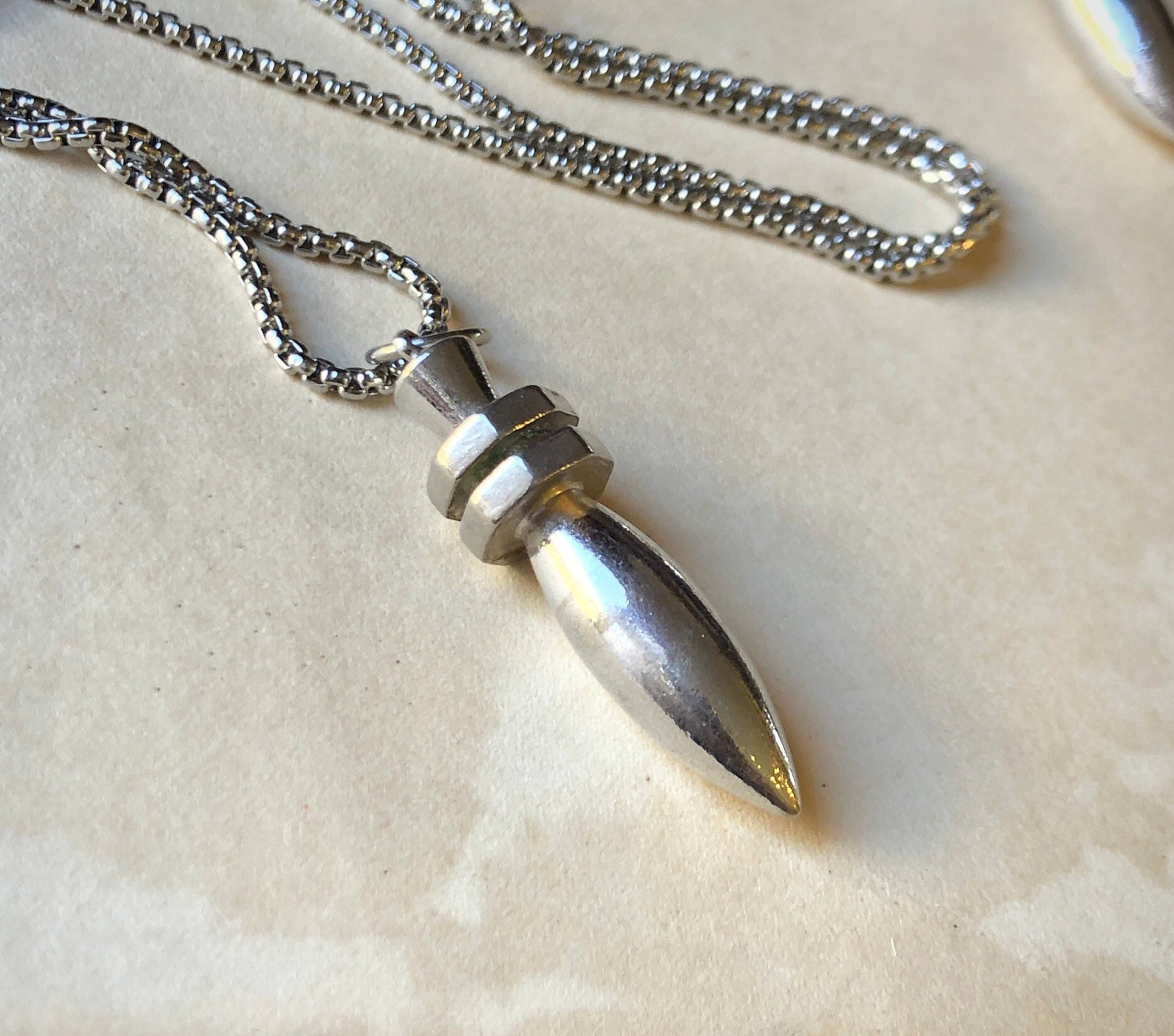 Steel Spike Necklace Stainless Steel Chain. Silver Mens - Etsy