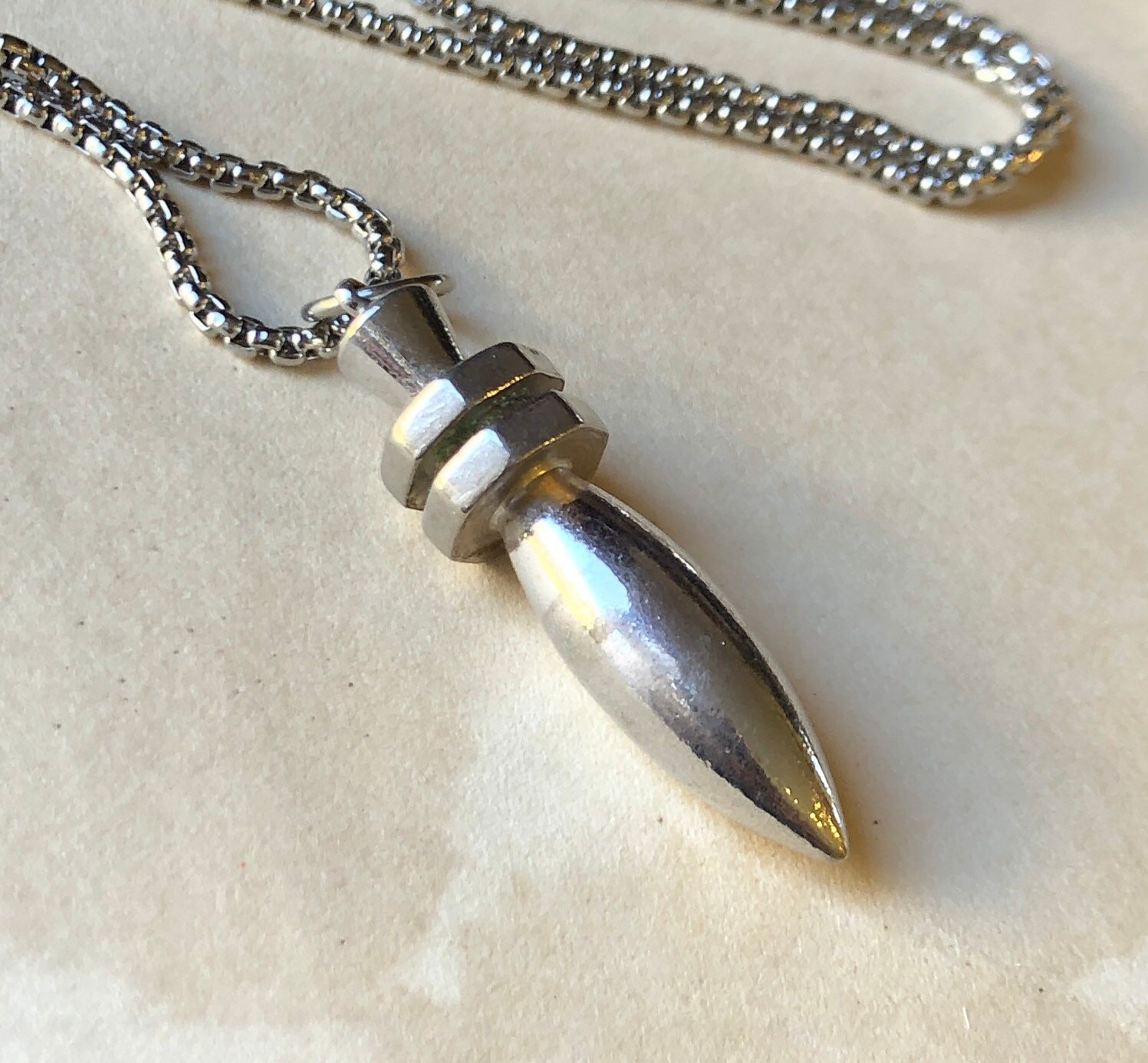 Steel Spike Necklace Stainless Steel Chain. Silver Mens - Etsy