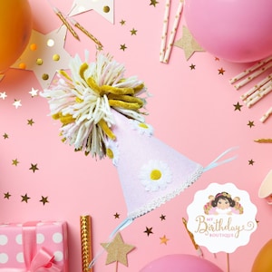 Daisy Party Hat, Daisy Birthday Hat, Boho Party Hat, Party Girl Hat ...