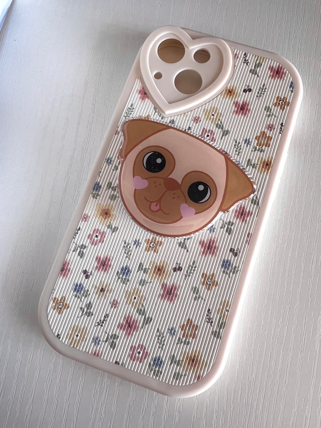 2” Cute Fawn Pug Glitter Acrylic Phone Holder Grip and Stand - Etsy